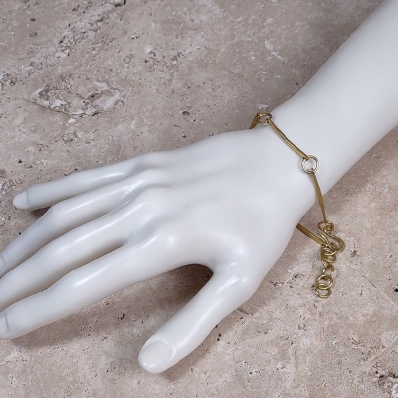 Roost | Jewelry | Kayla Brass Linked Bar Bracelet | Poshmark